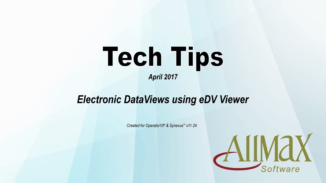Tech Tip - Electronic DataViews using eDV Viewer - YouTube