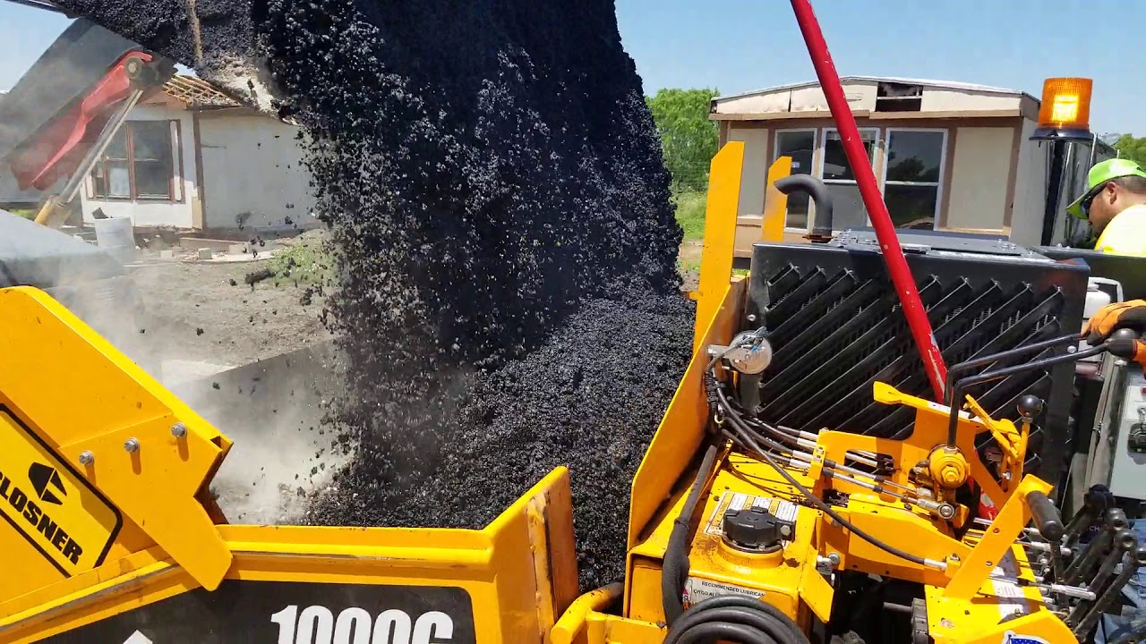 Leeboy 1000 paver with backhoe, bobcat, roller - YouTube