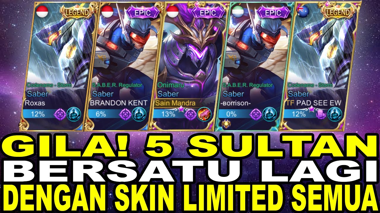 5 SULTAN DENGAN SKIN LEGEND, n EPIC LIMITED MENYATU LAGI DI MIRRORING ...