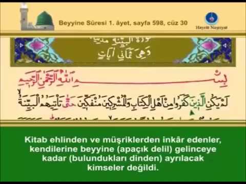 98 - Beyyine Sûresi –Takipli ve Mealli  - İshak Danış