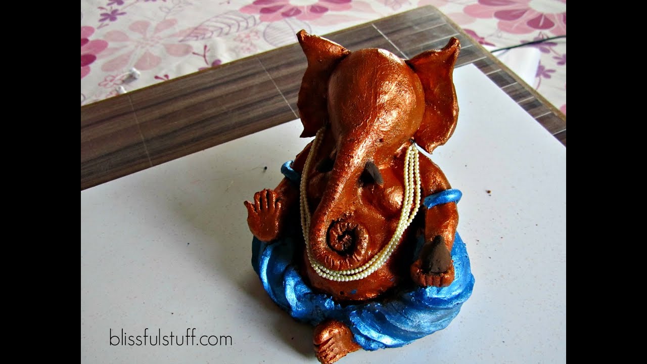 How to make ganesh idol at home with clay, Eco-friendly Ganesha ...