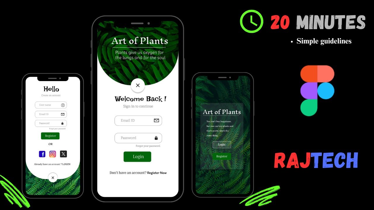 Designing a | Login | Register and Simple Page in Figma in just 20 ...