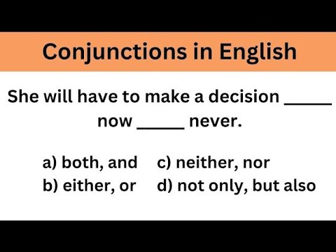 English conjunction questions for grade 9-12 - YouTube
