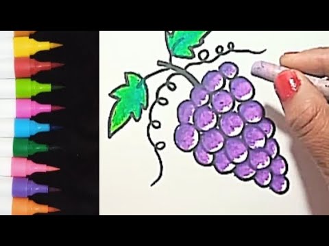 How To Draw Very Easy Grapes 🍇#howtodrawgrapes,@lovuart . - YouTube