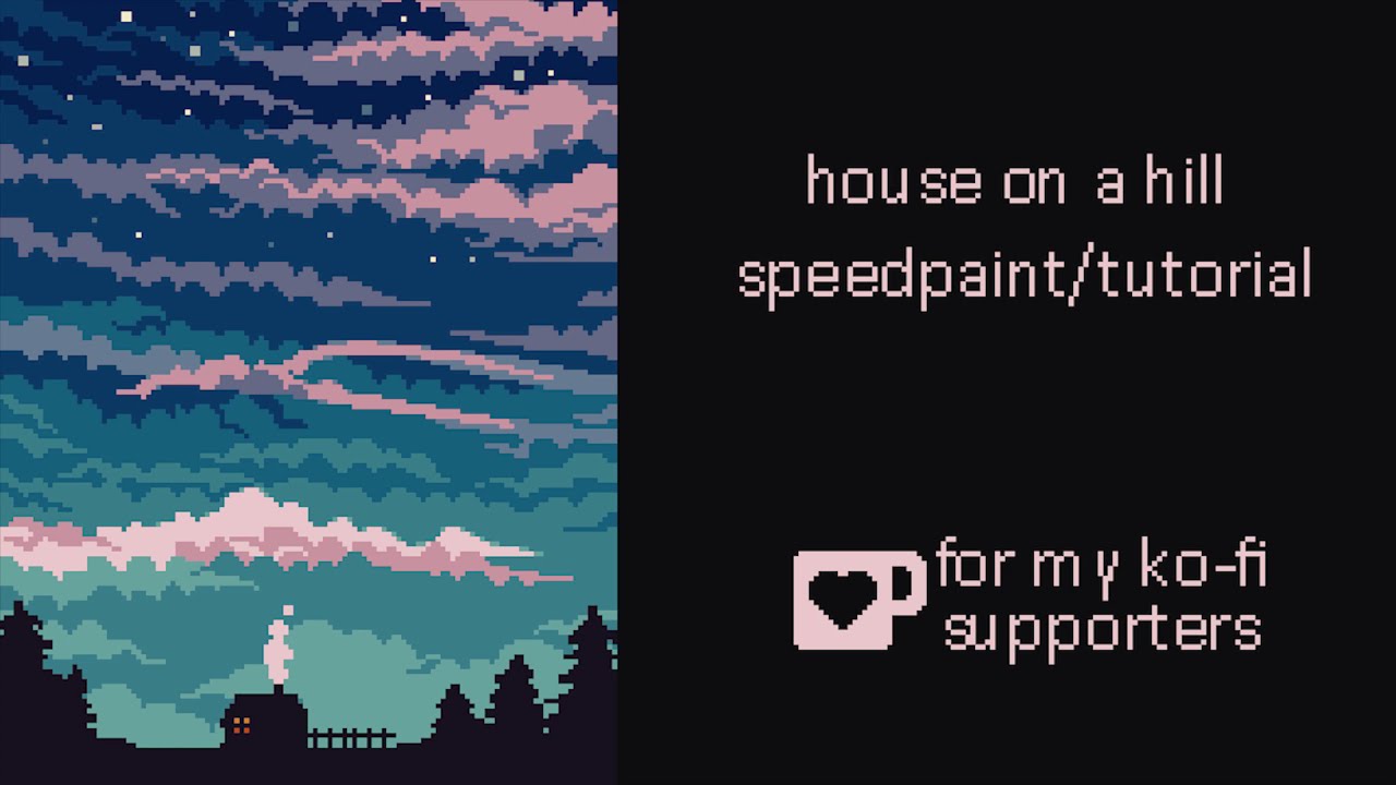 House on a Hill Pixel Art Tutorial/Speedpaint - YouTube
