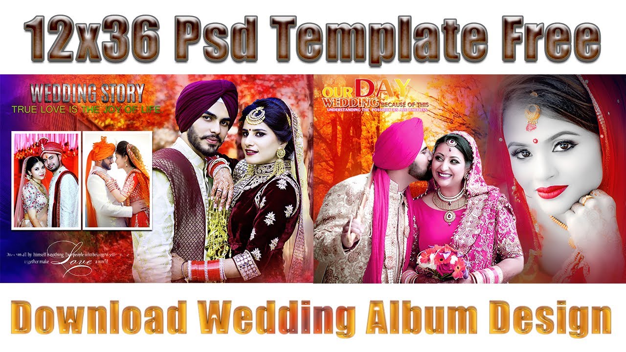 12x36 Psd template free download Wedding Album design Part-33 - YouTube