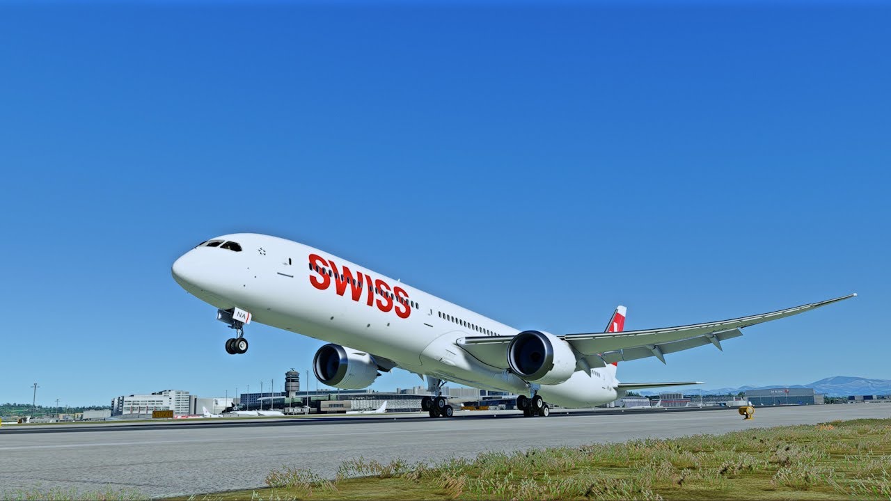 787 Swiss Jet Landings In Zurich - YouTube