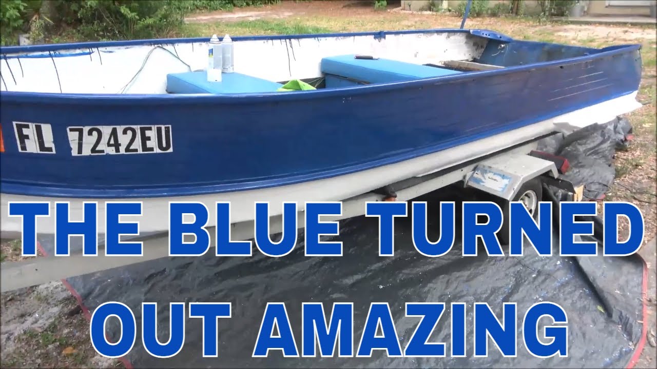 Putting The Blue paint On Our Little Boat - YouTube