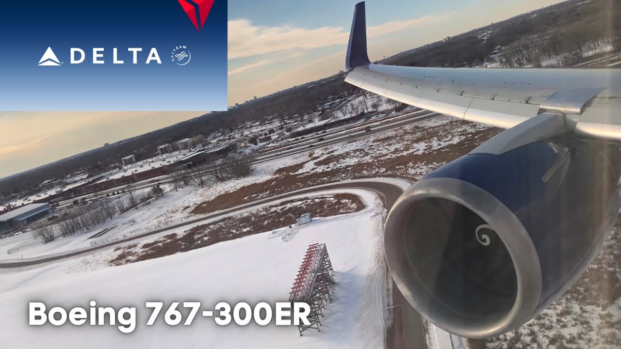 Delta 767-300ER Winter landing Minneapolis - YouTube