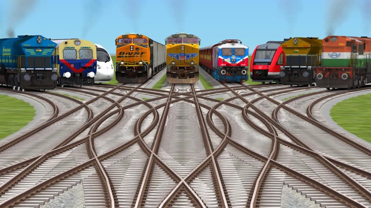 Types Of Trains Indian Railways High Speed Crossing At Bumpy// Railraod ...