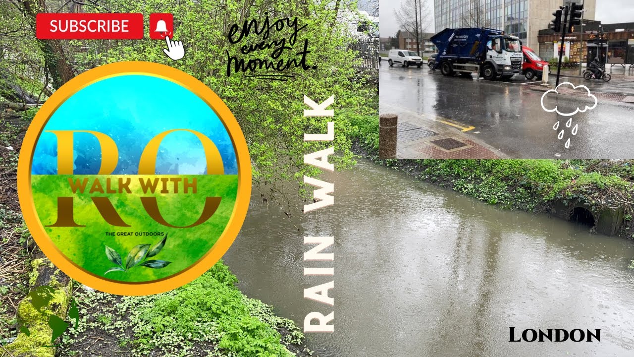 Rain Walk: A Rainy Friday March 31 in London #walkwithro - YouTube