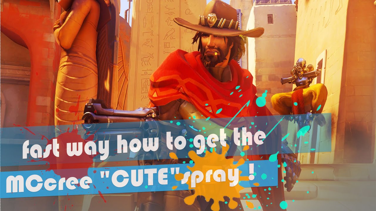 [Overwatch] Fast way to get MCcree "CUTE" Spray ! - YouTube