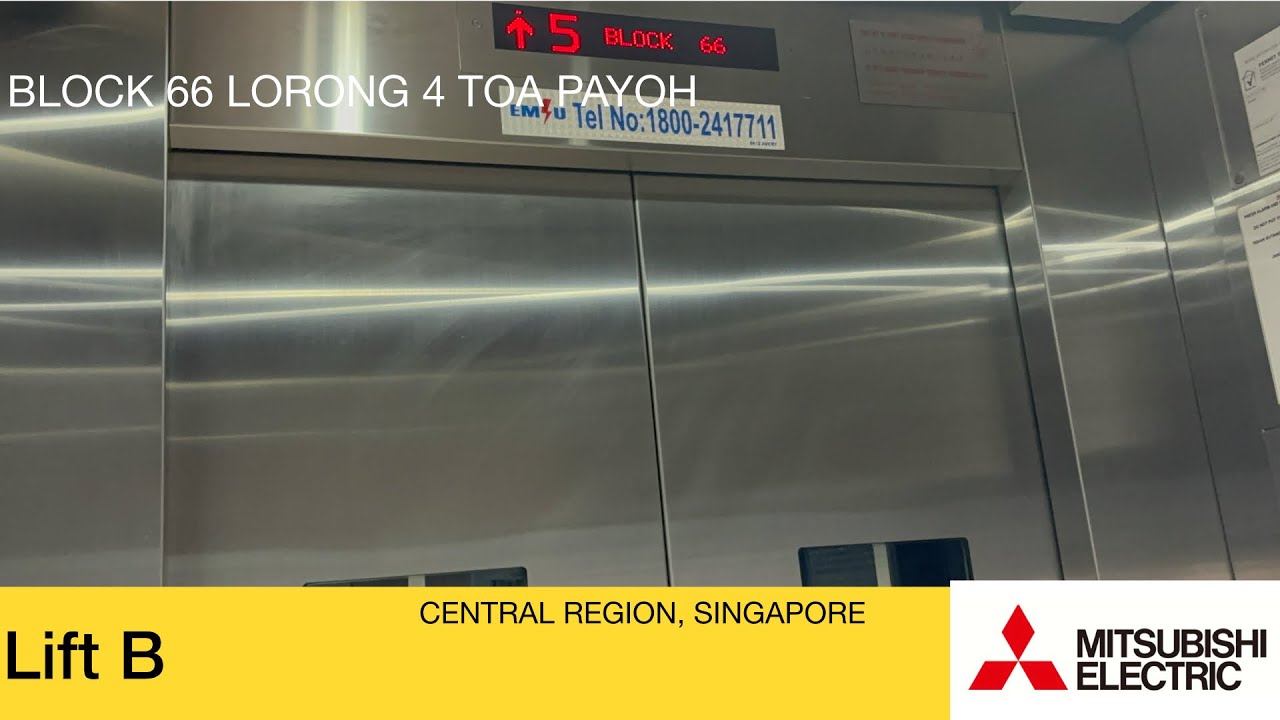 HDB Block 66 Toa Payoh || Mitsubishi Elevator (Lift B) - YouTube