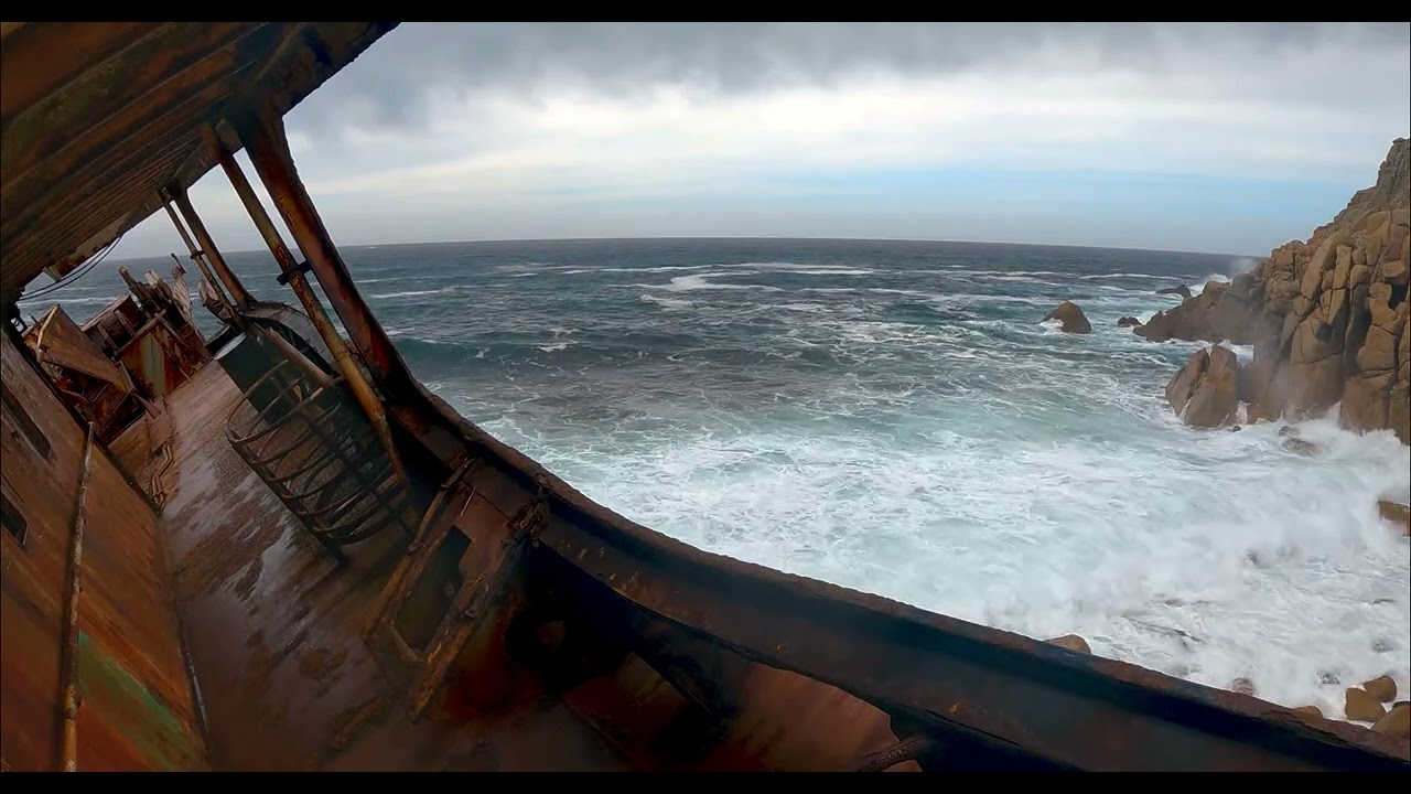 Waves Hitting a Beached Shipwreck Relaxing Wave Sounds 9 Hours ASMR ...