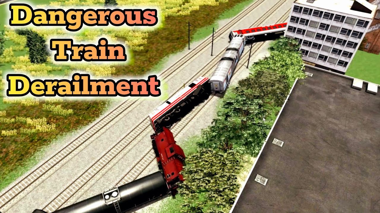 Train Derailment with Goods Train || Two Trains on Same Track || Train ...