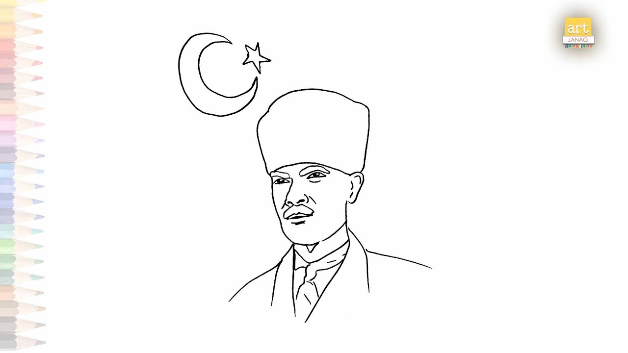 Mustafa Kemal Atatürk drawing | Easy drawing videos | How to draw ...