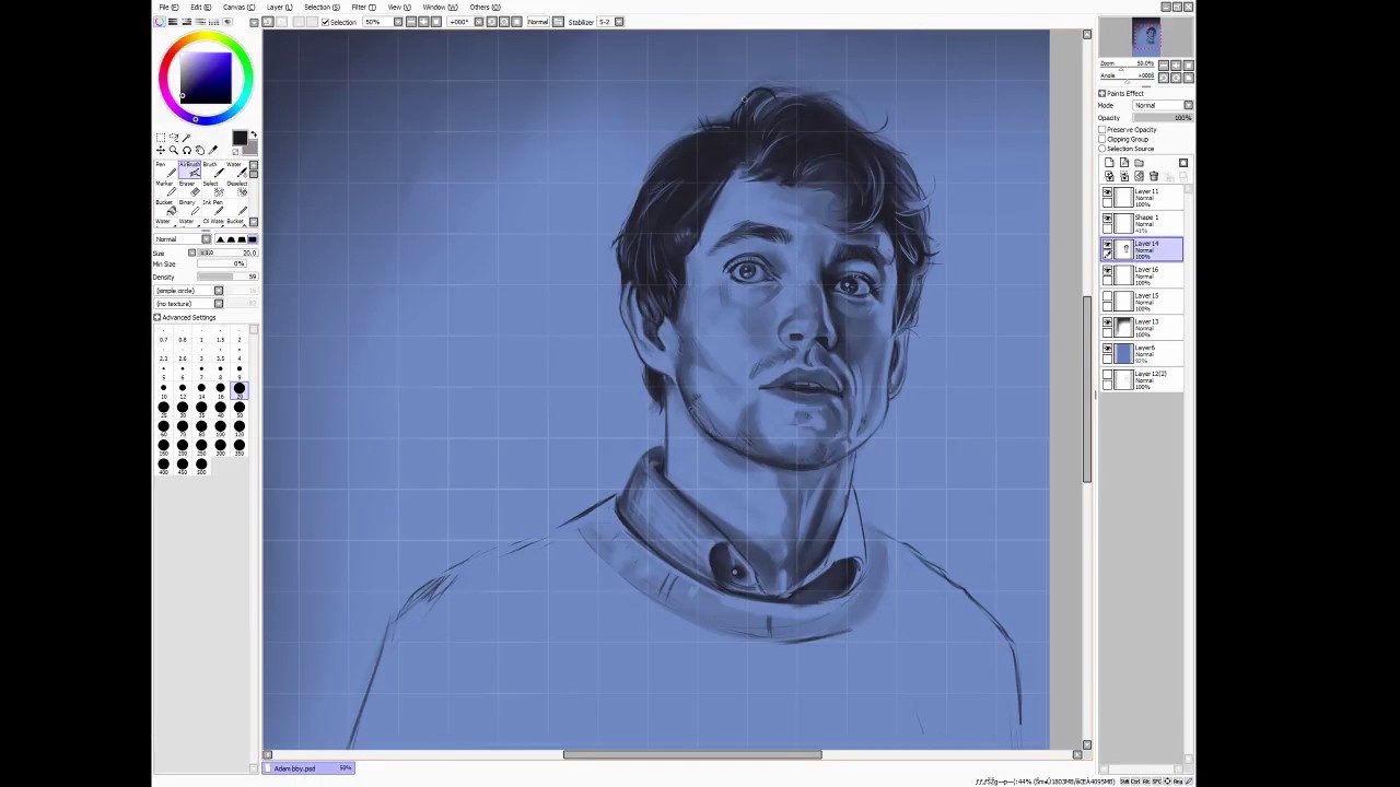 [painting process] Hugh Dancy as Adam Raki - YouTube