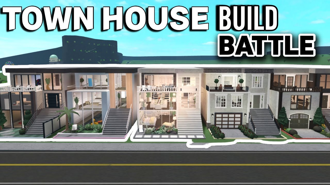 $1M TOWN HOUSE BUILD BATTLE IN BLOXBURG - YouTube