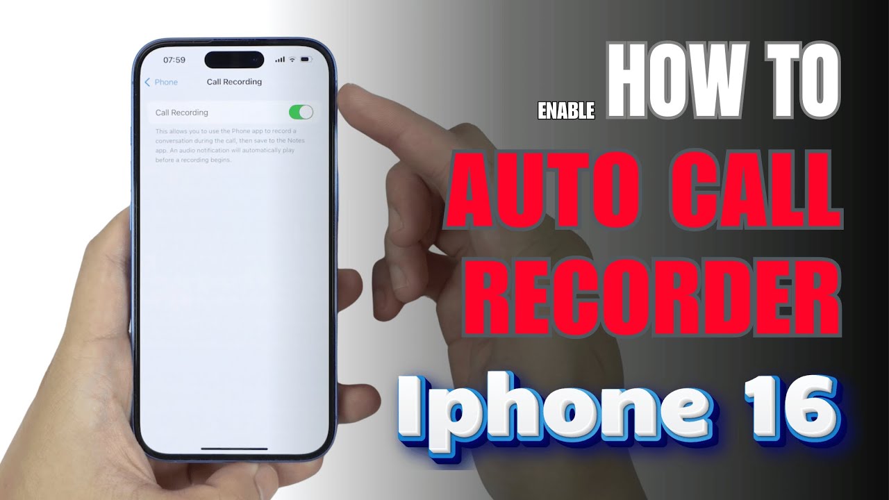How to Enable Auto Call Recorder on Iphone 16 - IOS 18 - YouTube