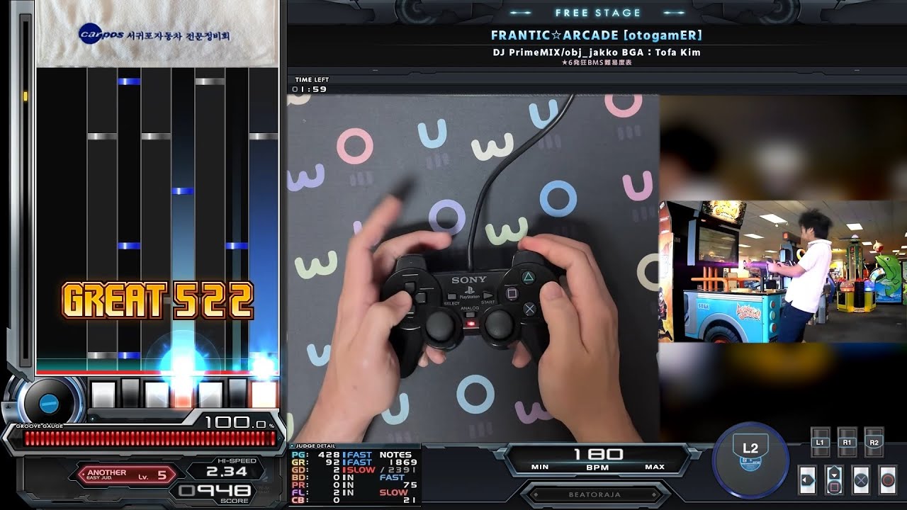 [BMS] FRANTIC☆ARCADE [otogamER] Hard Clear with DualShock2. - YouTube