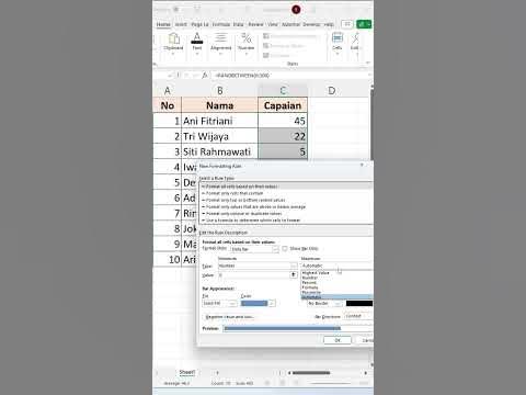 Cara Membuat Progress Bar di Excel Nilai Maksimum 100 #tutorialexcel - YouTube