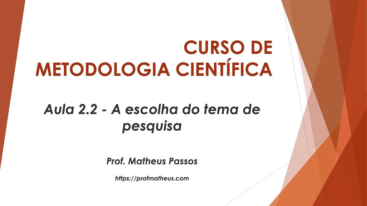 Aula 2.2 - A escolha do tema de pesquisa - YouTube