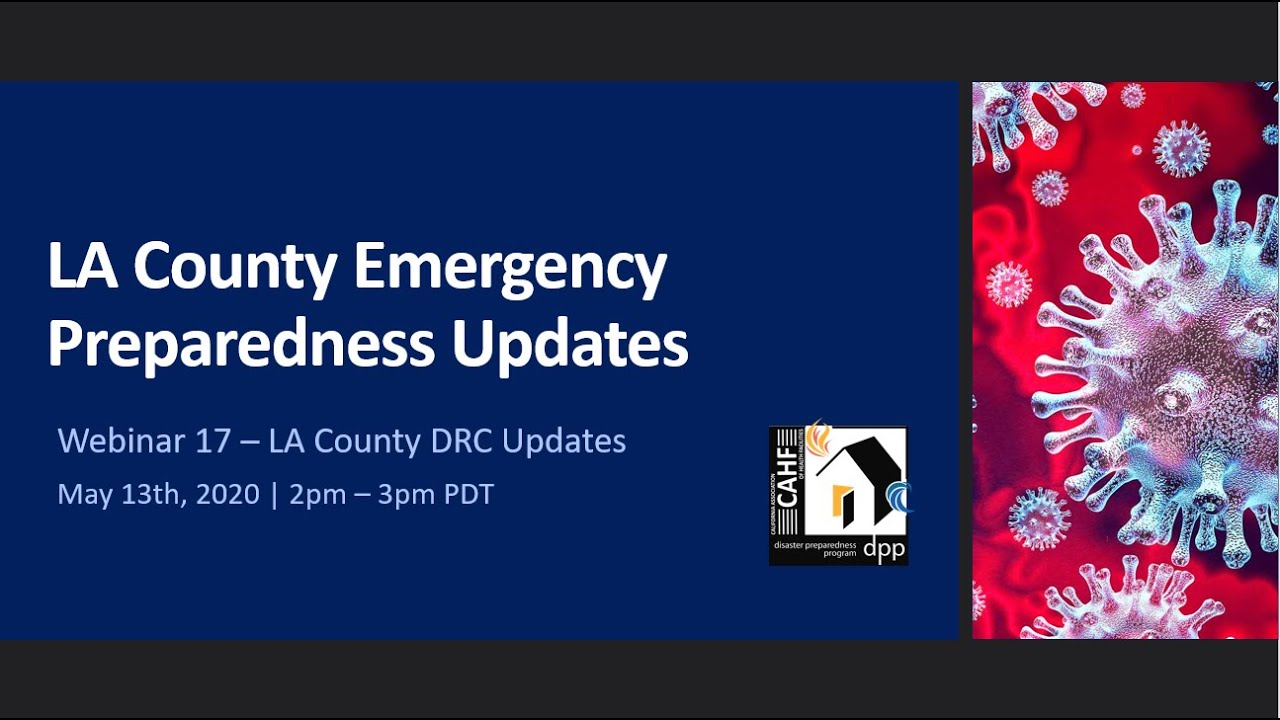 05-13-20: LA County Emergency Preparedness Updates - Ongoing COVID-19 ...