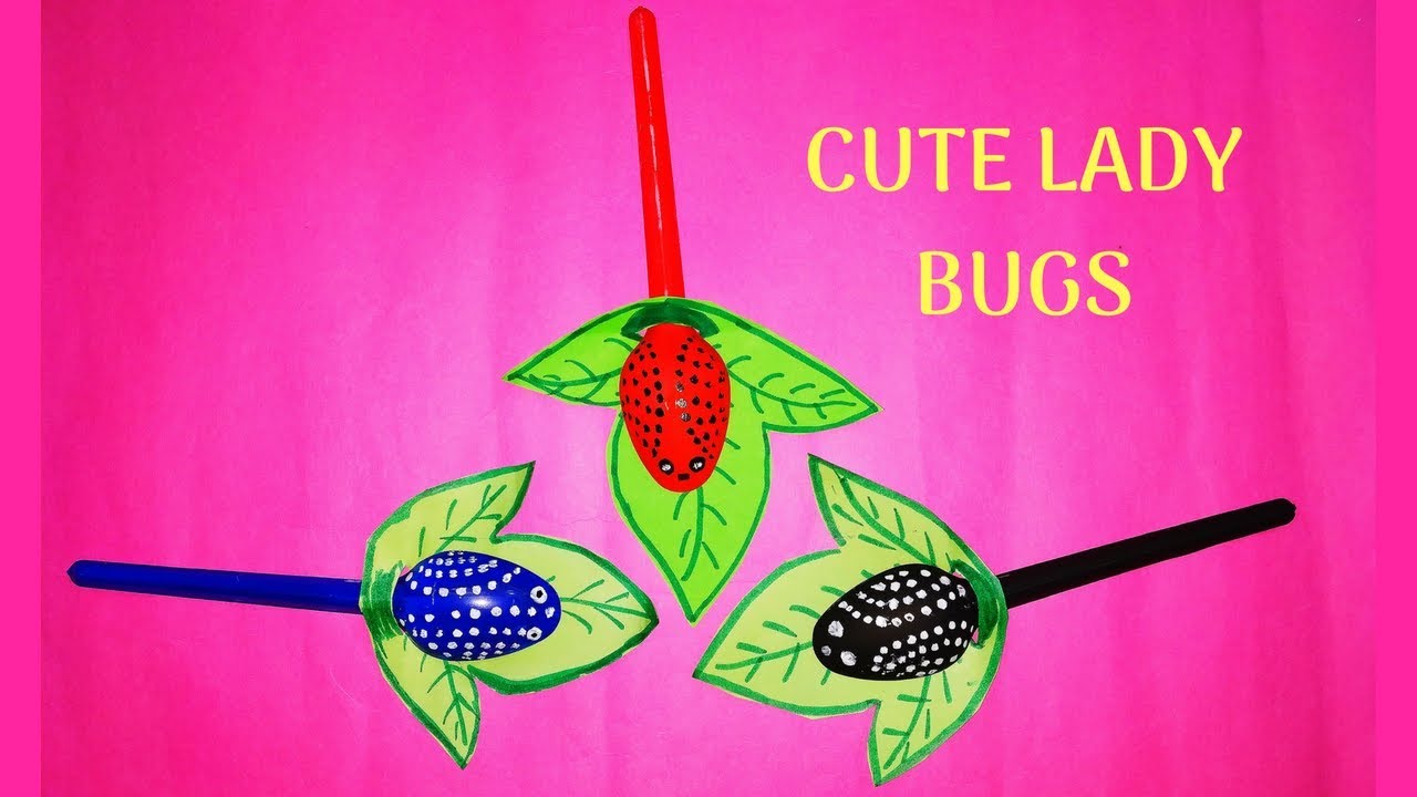 BEETLE PASTIC SPOON CRAFT || CUTE LADYBUGS || Best Out of Waste Use of ...