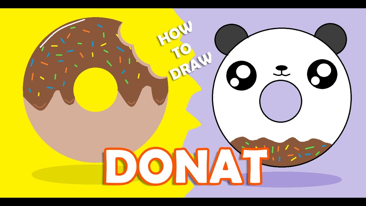 HOW TO DRAW CUTE DONAT in MS PAINT | STEP BY STEP - YouTube