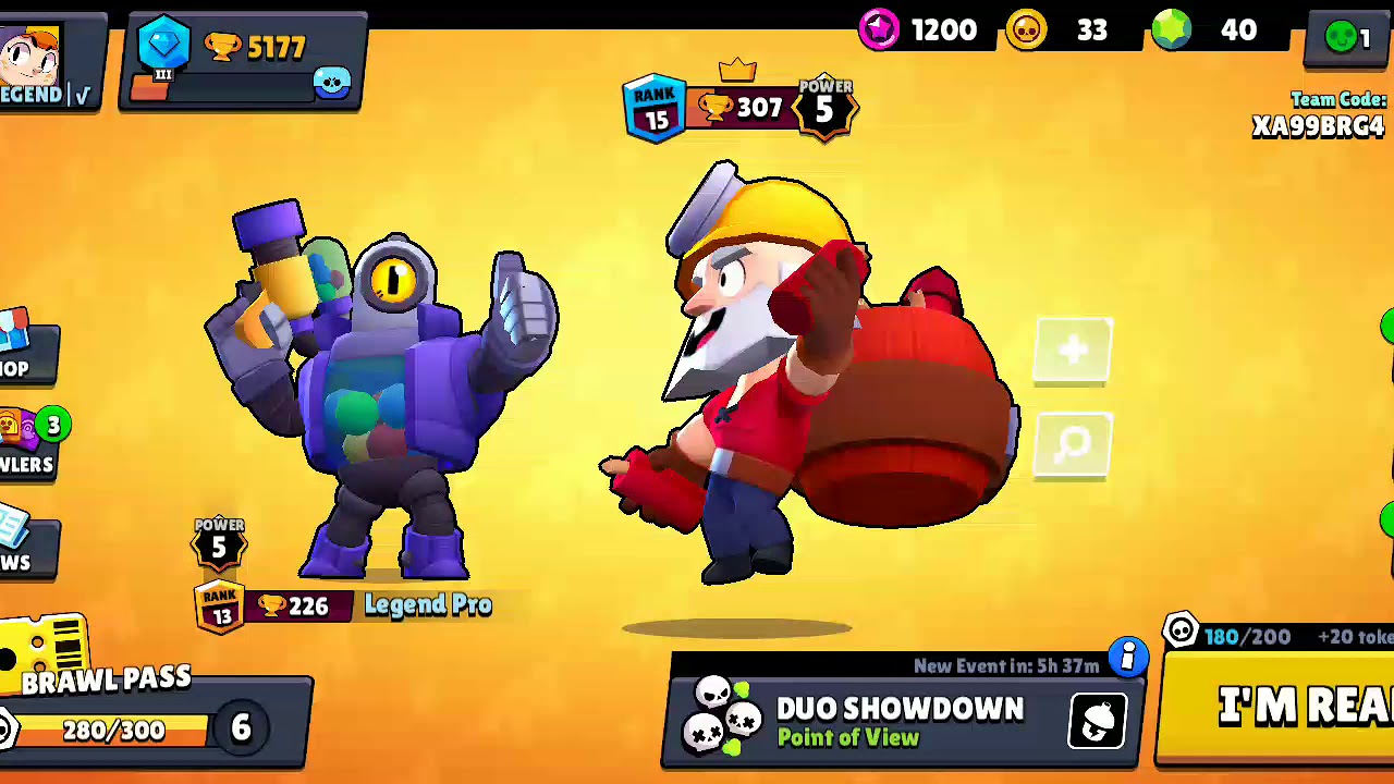duo showdown gameplay with my bro legend pro (brawl star) - YouTube