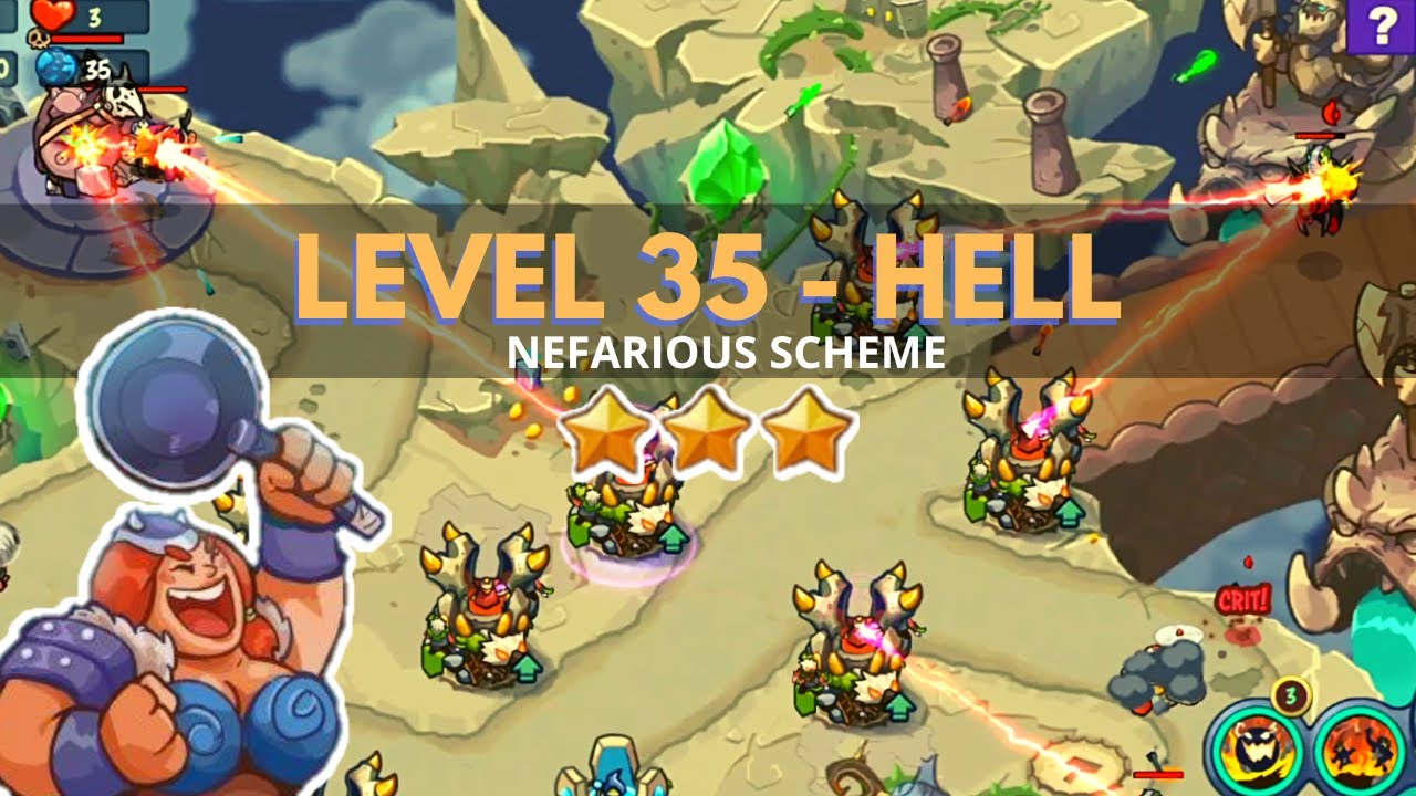 King of Defense: Level 35 HELL / NEFARIOUS SCHEME / GAMEPLAY - YouTube