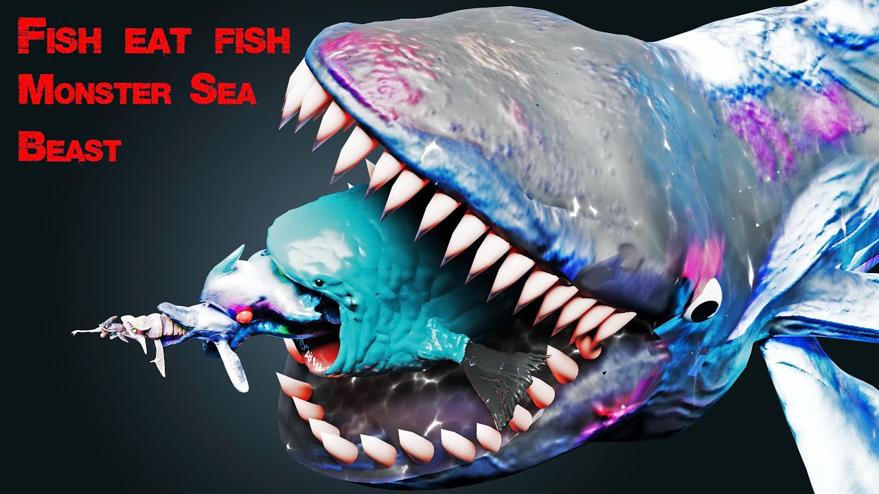 FIsh Eat Fish monster Sea beast 🐟 Compare sea monster sizes beast - YouTube