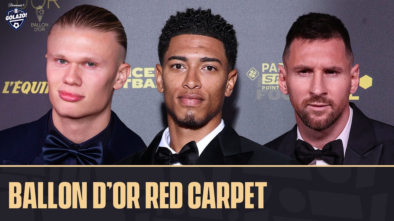 Soccer stars arrive at the 2023 Ballon d'Or red carpet! 😎 | Messi ...