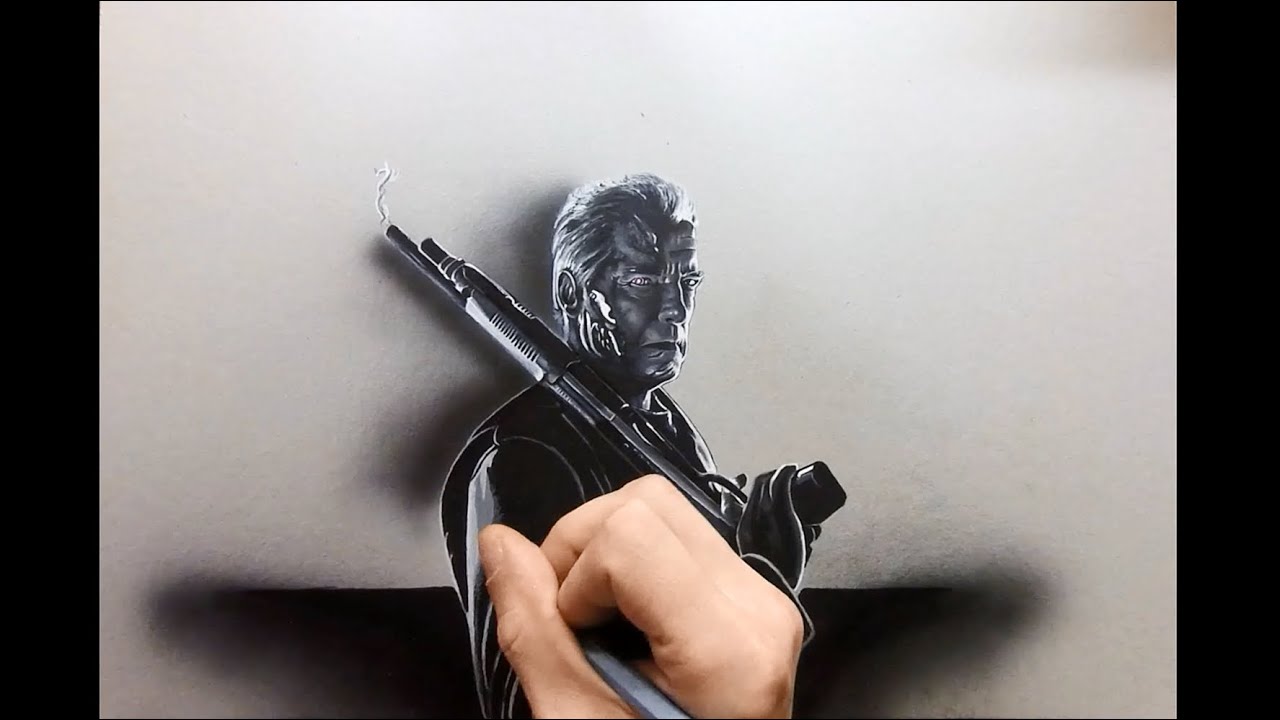 drawing time lapse - hyperrealistic art : how to draw arnold ...