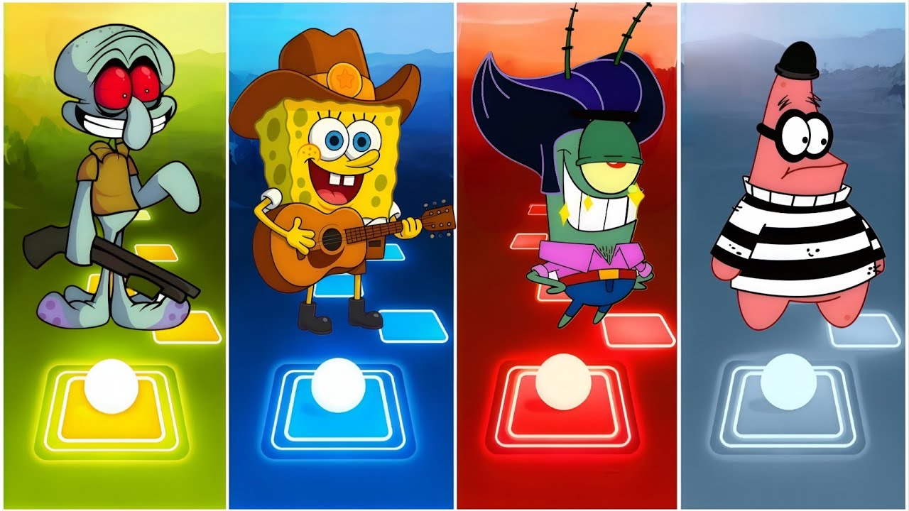 Tiles Hop - Spongebob Exe vs Plankton Exe vs Squidward Exe vs Sandy ...