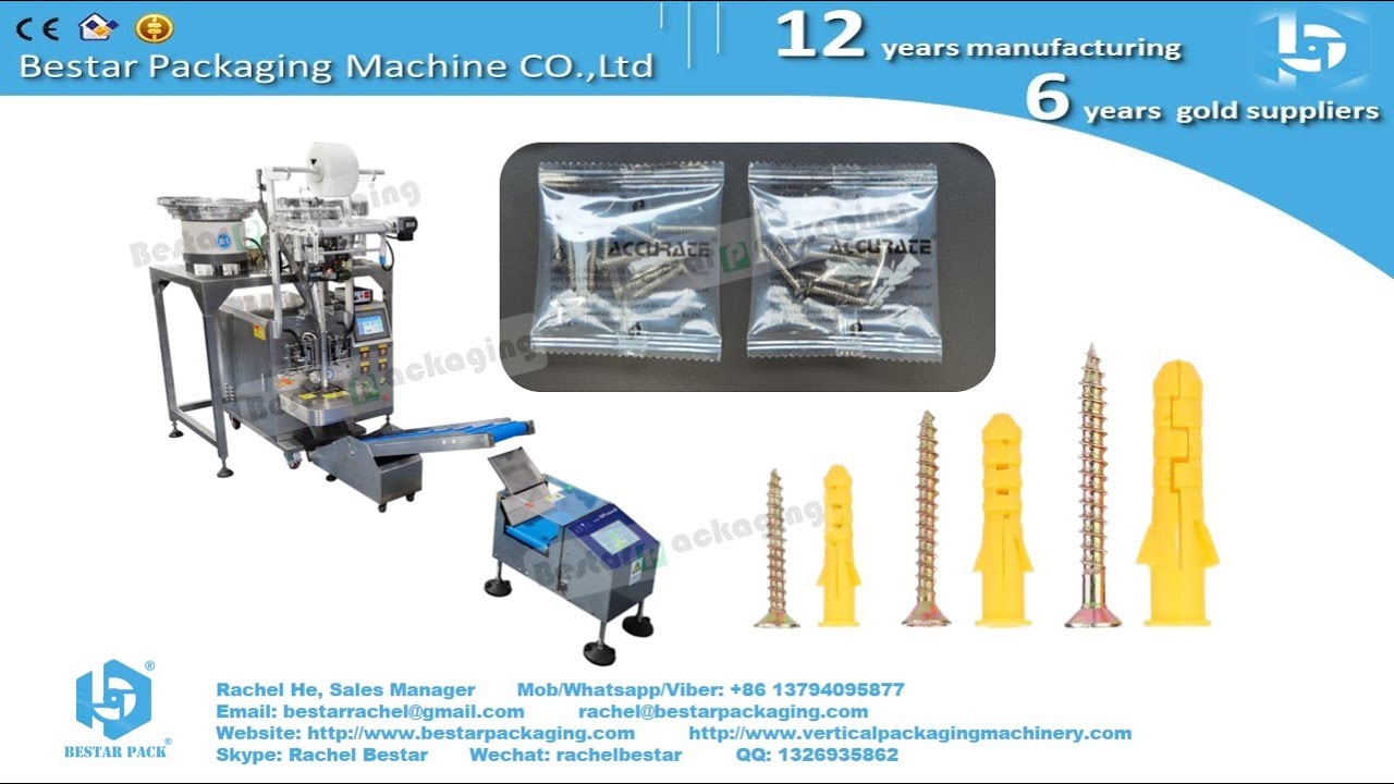 Automatic pouch packing machine with two counting bowls for self ...