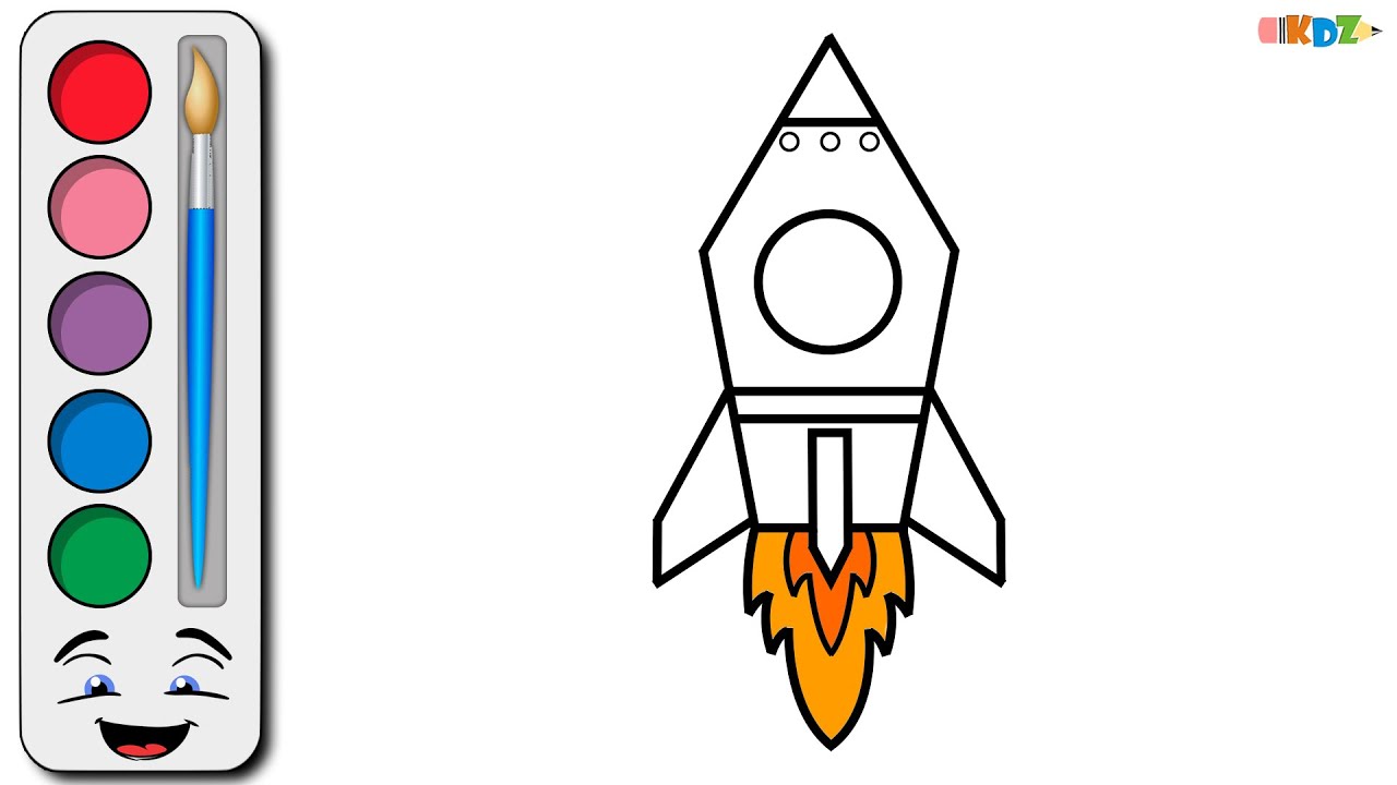 How to draw a rocket | Rocket drawing easy | Rocket ship drawing step ...