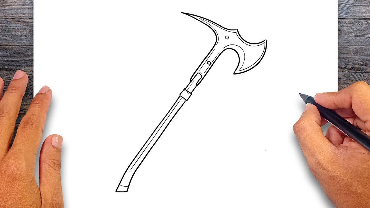 How to draw Battle Axe - YouTube