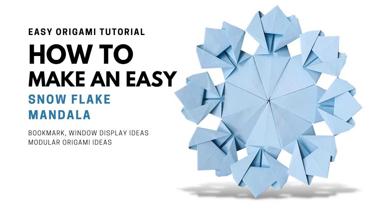 Easy Origami Snowflake Mandala Tutorial for beginners & kids ...