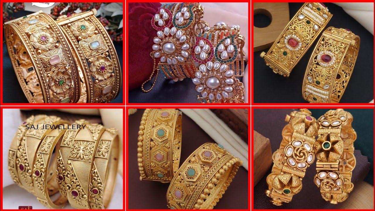 Explore the Latest Trends in Antique Gold Bridal Bangles//SS Style ...