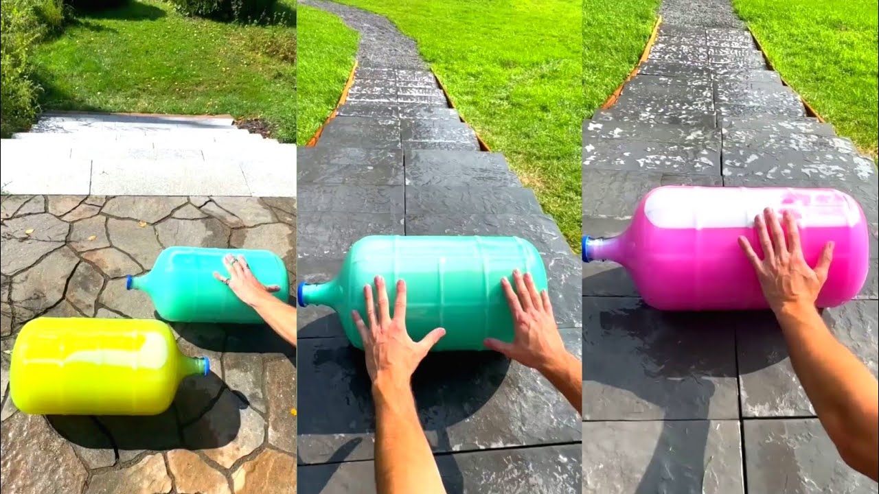 Throwing Bottle Down Stairs -140 | Breaking glass bottle | Crushing ...