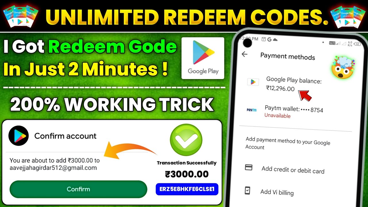Free Redeem Code For Play Store At ₹0/- | How To Get Free Redeem Code ...