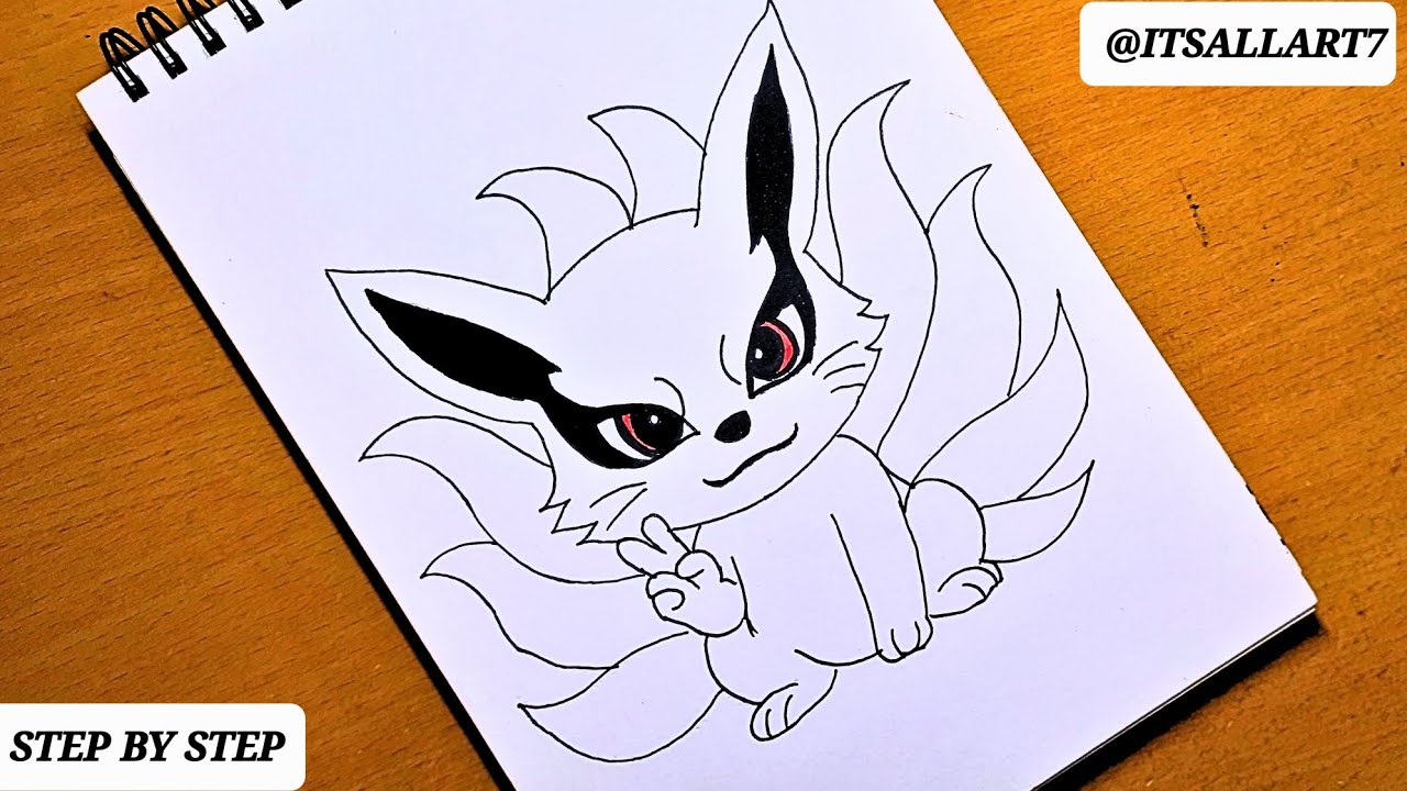 How to Draw Chibi Kurama (Nine-Tails) Step by Step | Naruto Cute ...