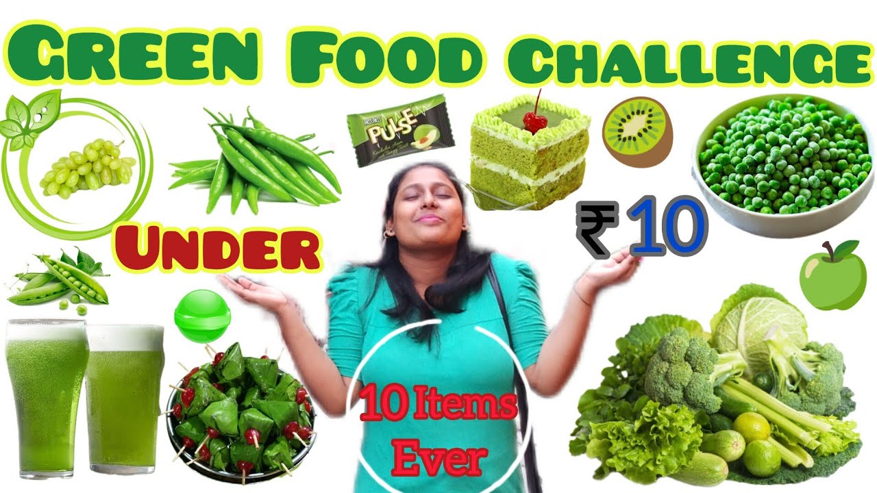 Green food challenge under rupees10🤩with 10 items।mostly unique items ...