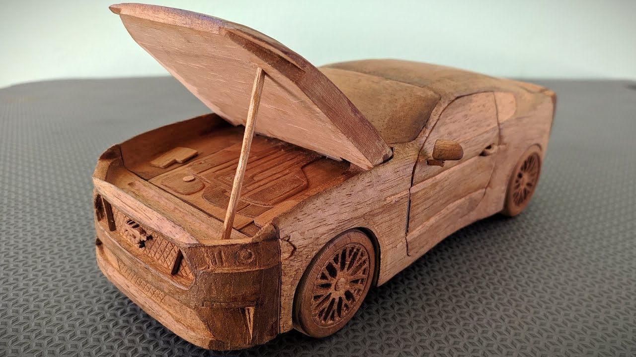 Wood Carving - 2021 Ford Mustang GT (Amazing Wooden Car) - Wood Wheels ...