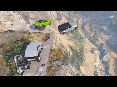 All NPCs Vehicle Stunt Jump into the Valley In Grand Theft Auto V - YouTube