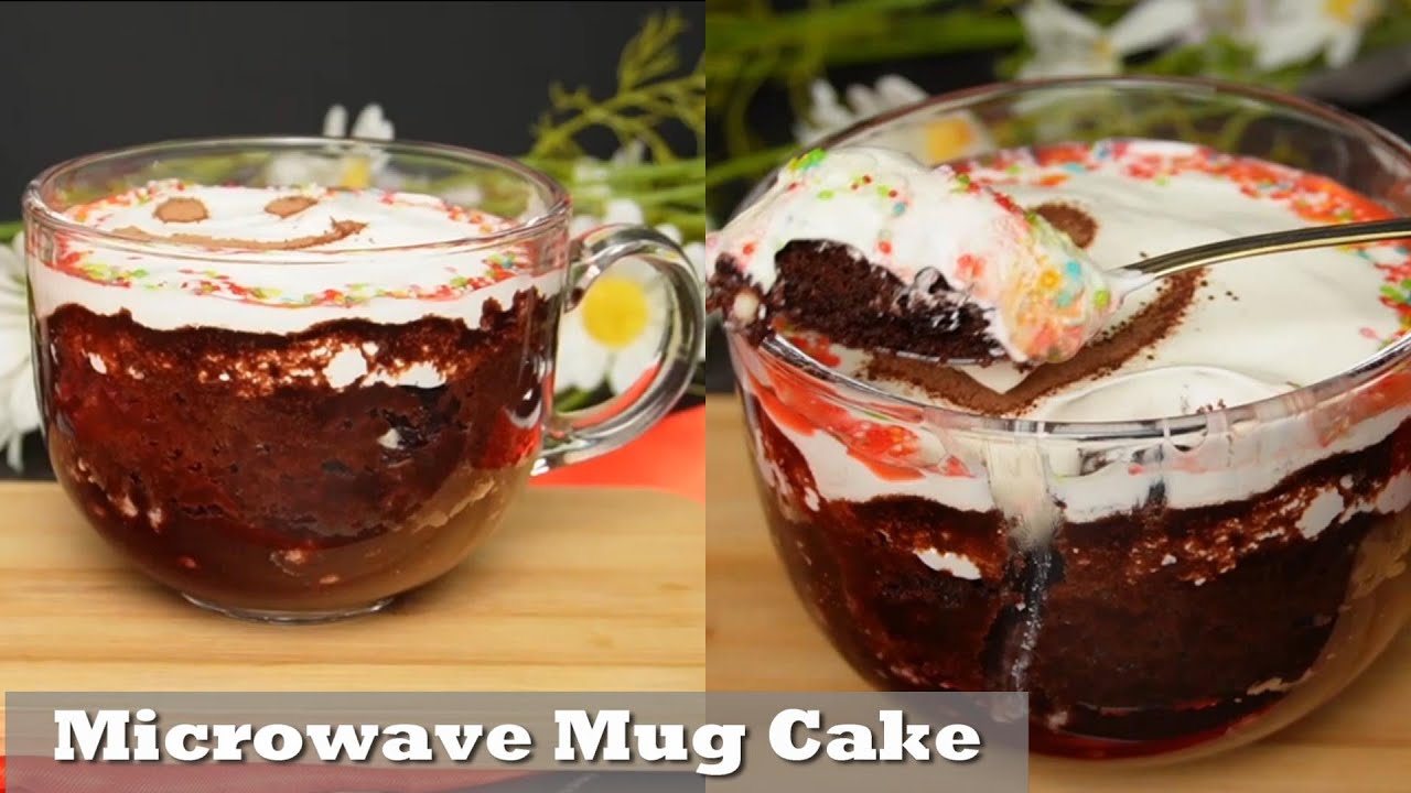 Quick & Easy Microwave Mug Cake Mini Dessert Recipe 🍰🍫🎂🥄 - YouTube
