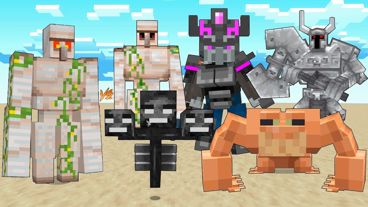 OP IRON GOLEM Vs Ferrous Wroughtnaut, Mutant Frog, Iron golem, Giant ...