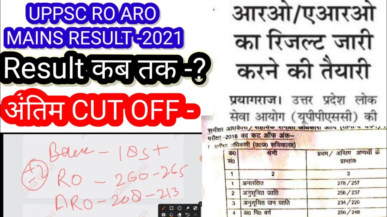 uppsc ro aro mains result 2022 | ro aro mains cut off 2022| ro aro ...