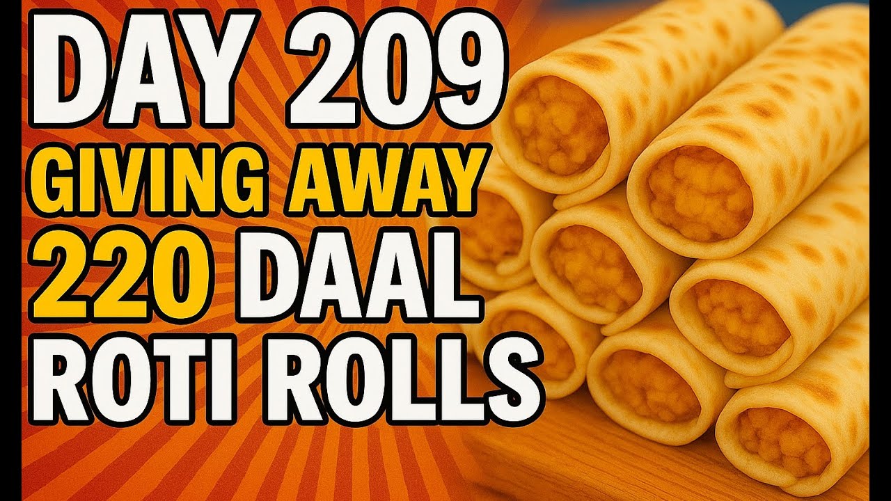 Cooking 220 daal roti rolls for the homeless (Day 209 Ride-along) - YouTube